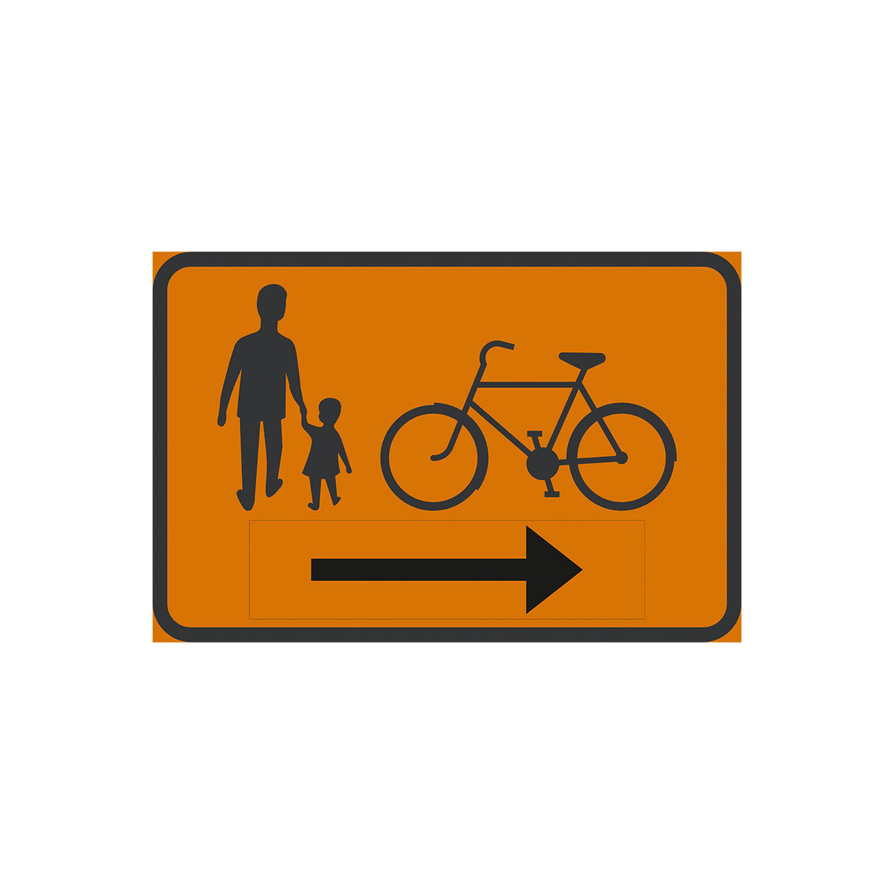 Plvm J2 600x400mm symbol Gående Cykel K3F